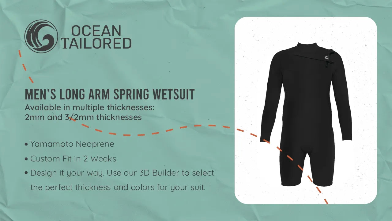 Men’s Long Arm Spring Wetsuit – Ocean Tailored Wetsuits